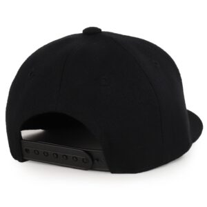 Trendy Apparel Shop Infant to Toddler Kid's Plain Structured Flatbill Snapback Cap - BLACK