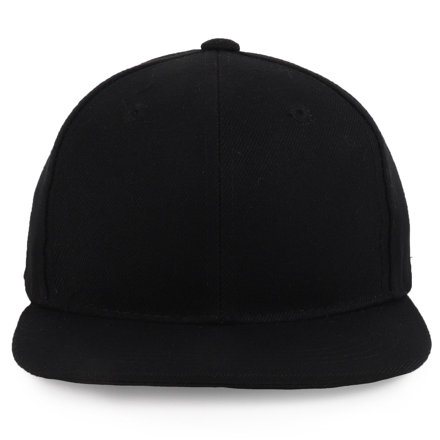 Trendy Apparel Shop Infant to Toddler Kid's Plain Structured Flatbill Snapback Cap - BLACK