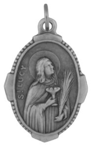 venerare traditional catholic saint medal (saint lucy)