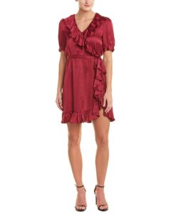 jill jill stuart women's wrap cocktail with tie detail, wine berry, 4