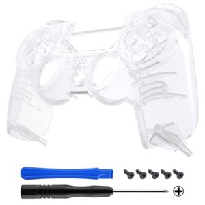 extremerate transparent crystal clear replacement faceplate front housing shell compatible with ps4 slim pro controller cuh-zct2 jdm-040/050/055 - controller not included