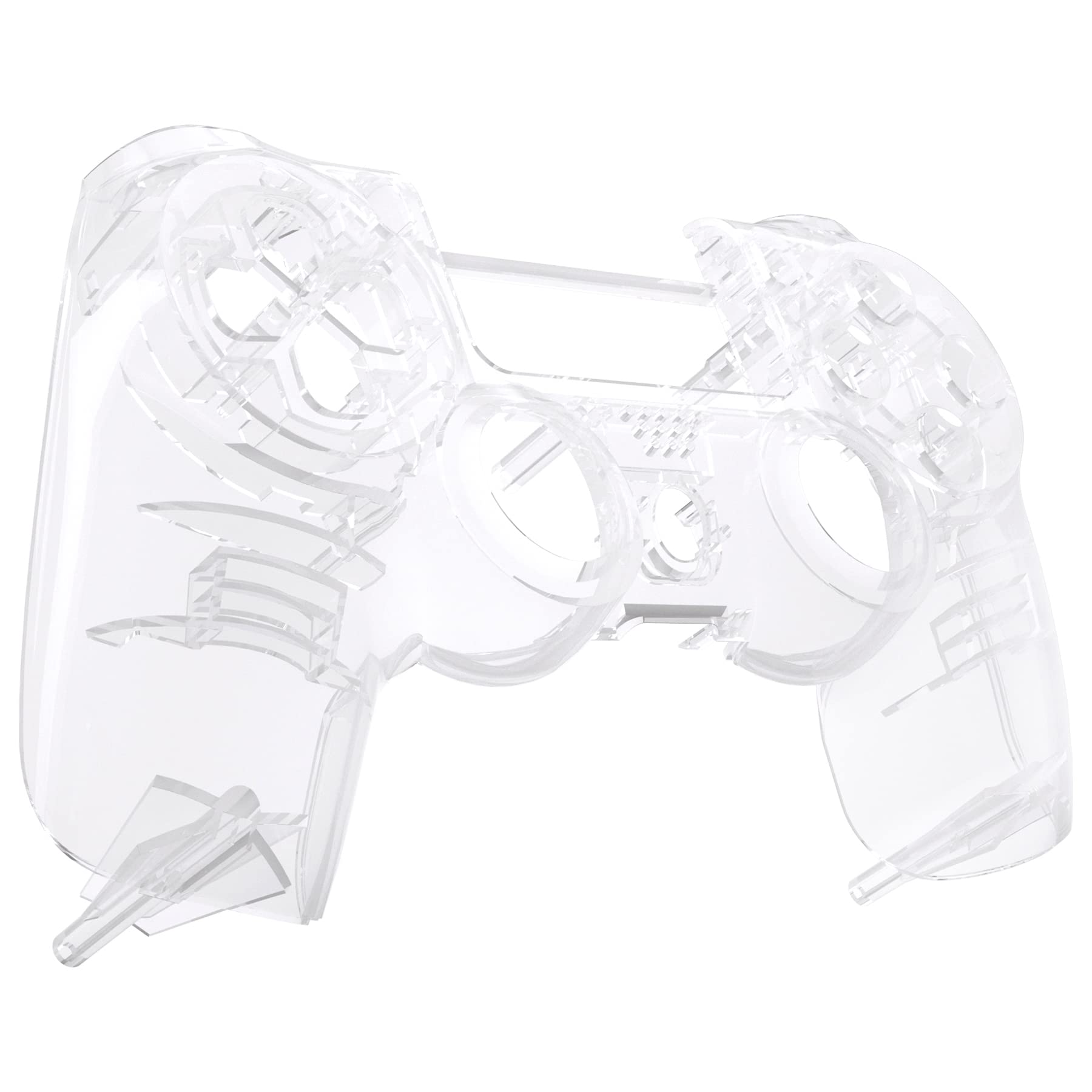 eXtremeRate Transparent Crystal Clear Replacement Faceplate Front Housing Shell Compatible with ps4 Slim Pro Controller CUH-ZCT2 JDM-040/050/055 - Controller NOT Included