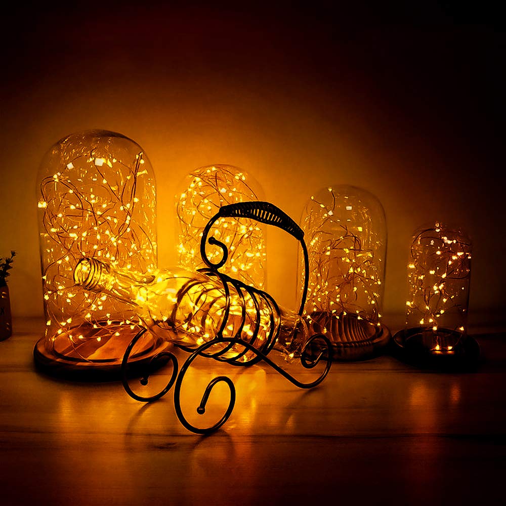 XINKAITE Waterproof LED Fairy String Lights Starry,Battery Operated String Lights no Timer for Indoor&Outdoor Decoration Wedding Christmas Holiday. (Warm White, 10Ft/2pc)