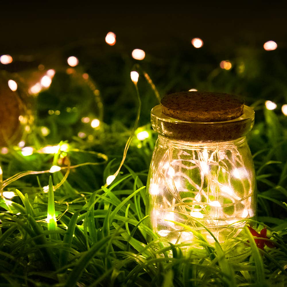 XINKAITE Waterproof LED Fairy String Lights Starry,Battery Operated String Lights no Timer for Indoor&Outdoor Decoration Wedding Christmas Holiday. (Warm White, 10Ft/2pc)