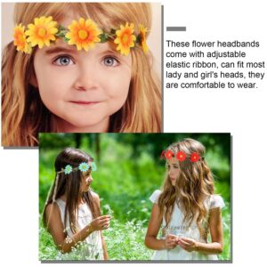 Bememo 12 Pieces Multicolor Lady Girl Fashion Flower Crown Floral Garland Headbands for Festival Wedding Party