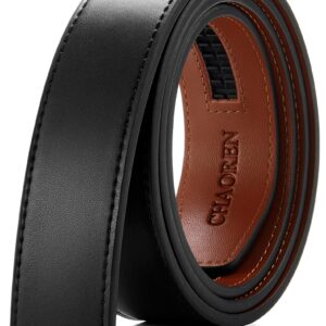 CHAOREN Ratchet Belt Replacement Strap 1 3/8”, Leather Belt Strap for 40MM Slide Click Buckle