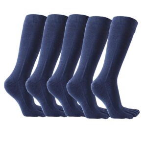 feelmestyle 5 pack men boot long toe socks men's cotton leg warmers five fingers toe socks