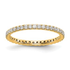 diamond2deal 14k yellow gold lab-grown diamond eternity wedding band ring, vs/e- 0.52 cttw fine jewelry for women