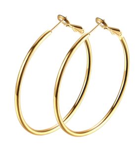 gold hoop earrings, 18k gold plated rounded hoops earrings for women