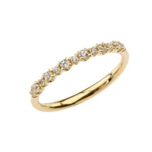 elegant modern 10k yellow gold cz engagement/wedding ring (size 11.5)