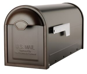 architectural mailboxes 8830rz-10 winston post mount mailbox, rubbed bronze