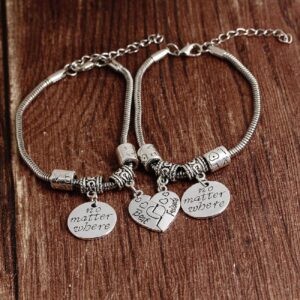 Infasea Best Friend Gift Charm Bracelet - 2 PCS Stainless Steel Expendable Inspirational Bangle Bracelets