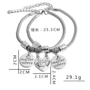 Infasea Best Friend Gift Charm Bracelet - 2 PCS Stainless Steel Expendable Inspirational Bangle Bracelets