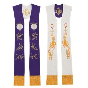 BLESSUME Priest Reversible Stole Pastor Mass Stole