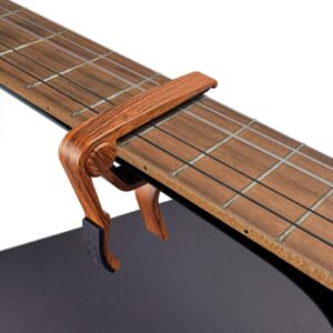 WINGO Classical Flat Guitar Capo for Nylon String Guitars-Rosewood Finish with 5 Picks.