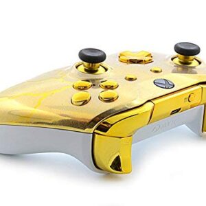 MODDEDZONE Custom MODDED Wireless Controller for Xbox One S/X and PC - With Unique Smart Mods - Best For First Person Shooter Games - Handcrafted by Experts in USA with Unique Design (Gold Thunder)