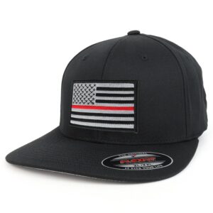 armycrew xxl usa american flag embroidered iron on patch flexfit cap - trl2