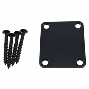 4-bolt electric guitar replacement neckplate bass metal neck plate with screws for fd strat tele or basses black