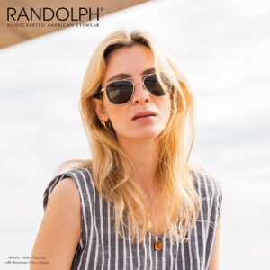 Randolph USA | Bright Chrome Classic Aviator Sunglasses for Men or Women 100% UV