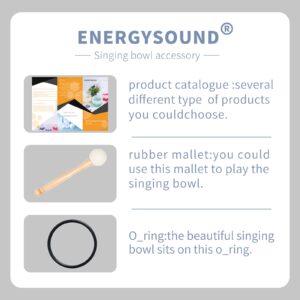 ENERGYSOUND 432Hz Perfect Pitch F Note Heart Chakra Frosted Quartz Crystal Singing Bowl 8 inch mallet and o-ring included