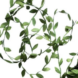 hecaty 132 ft large leaf trim ribbon,artificial greenery garland vines for baby shower diy craft party wedding home decoration