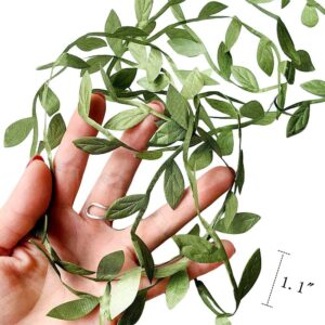 HECATY 132 ft Large Leaf Trim Ribbon,Artificial Greenery Garland Vines for Baby Shower DIY Craft Party Wedding Home Decoration