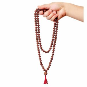 Himalayan organic five face Rudraksha necklace mala. Standard size 108 beads grown up in Himalaya of Nepal without chemical, wax and color treatment