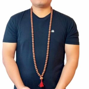 Himalayan organic five face Rudraksha necklace mala. Standard size 108 beads grown up in Himalaya of Nepal without chemical, wax and color treatment