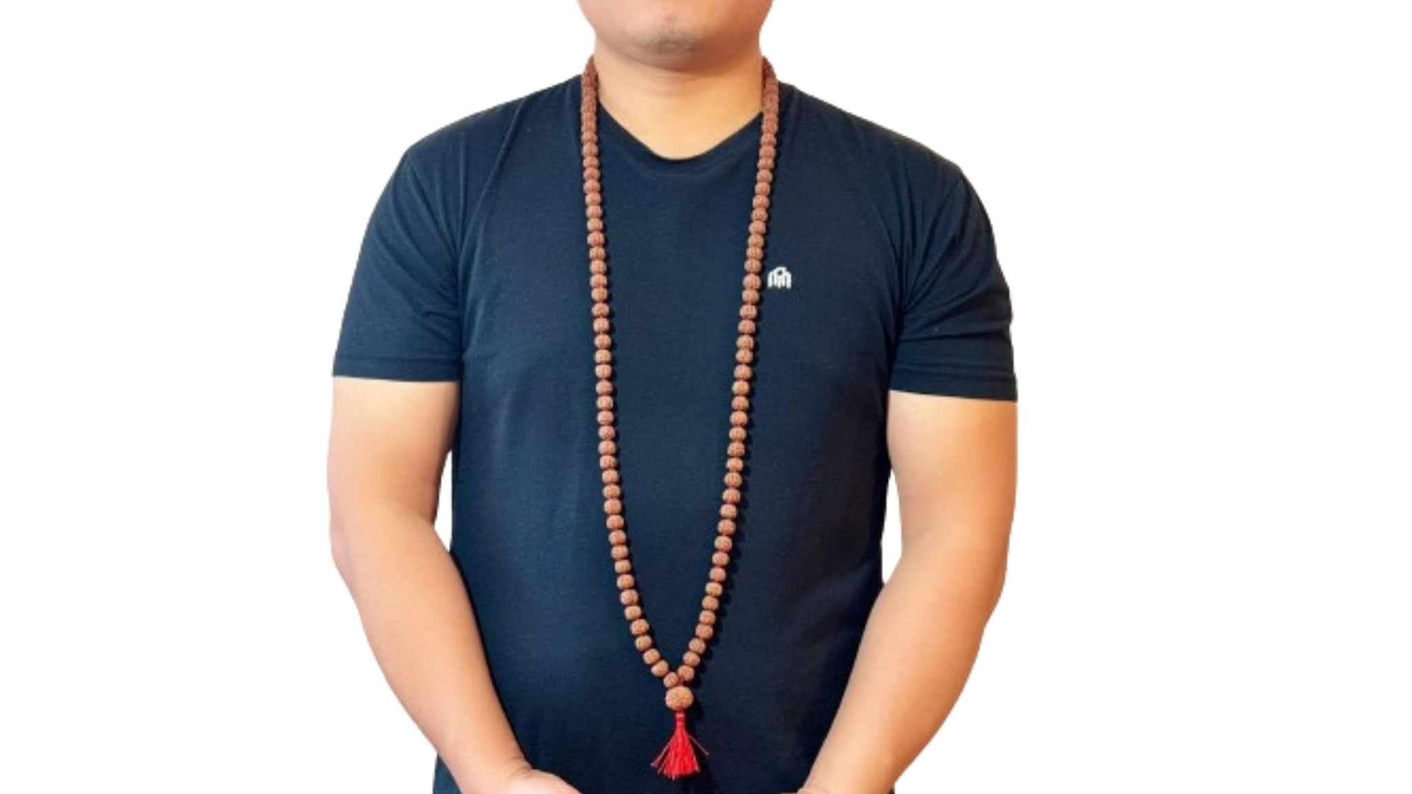 Himalayan organic five face Rudraksha necklace mala. Standard size 108 beads grown up in Himalaya of Nepal without chemical, wax and color treatment