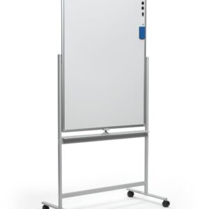 Displays2go 36 x 48 Magnetic White Board with Wheels, Double-Sided – Silver (WHBMOB3648)