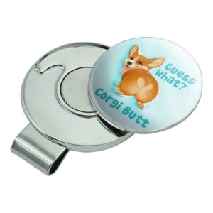 GRAPHICS & MORE Guess What Corgi Butt Funny Joke Golf Hat Clip with Magnetic Ball Marker