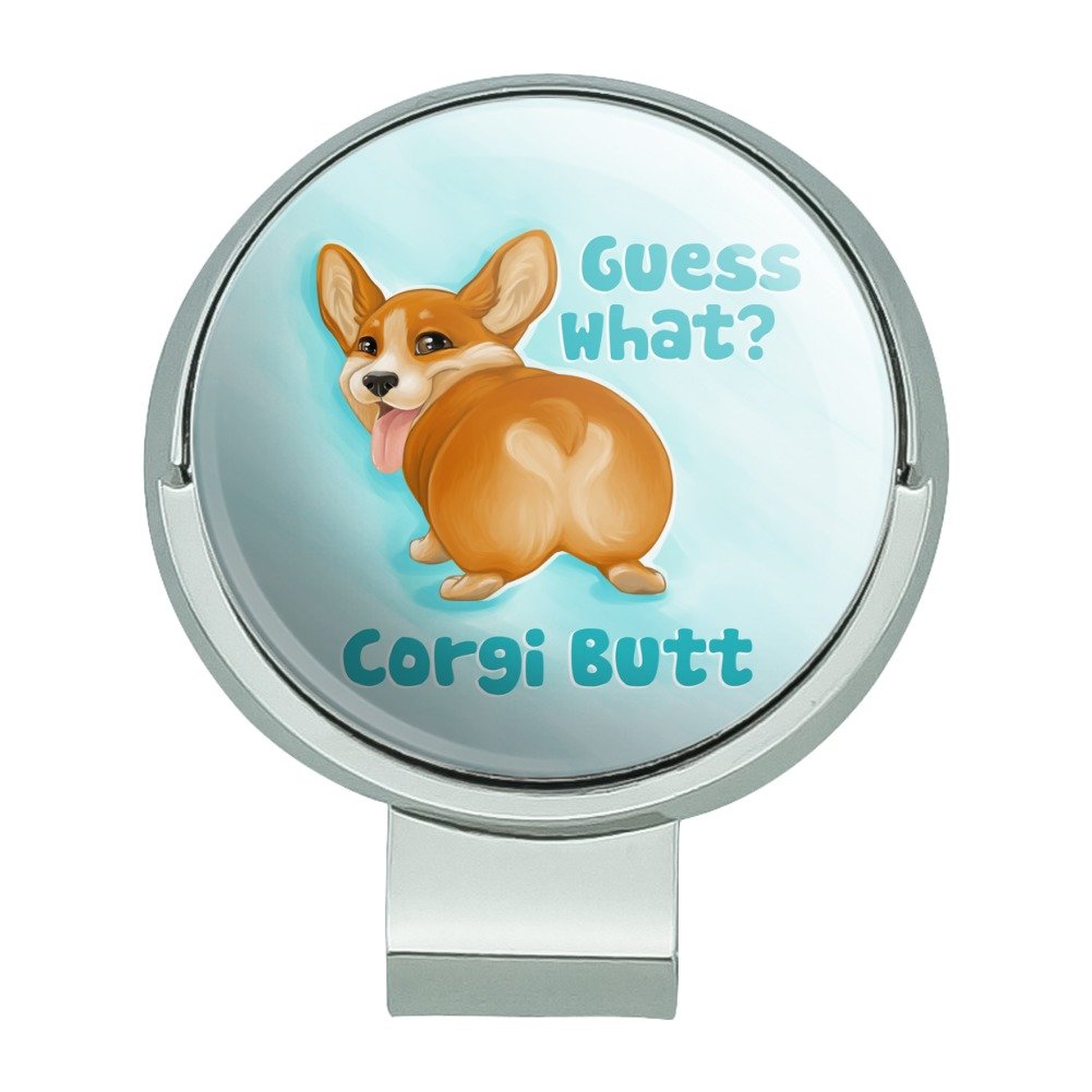 GRAPHICS & MORE Guess What Corgi Butt Funny Joke Golf Hat Clip with Magnetic Ball Marker