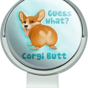 GRAPHICS & MORE Guess What Corgi Butt Funny Joke Golf Hat Clip with Magnetic Ball Marker