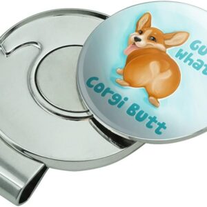 GRAPHICS & MORE Guess What Corgi Butt Funny Joke Golf Hat Clip with Magnetic Ball Marker