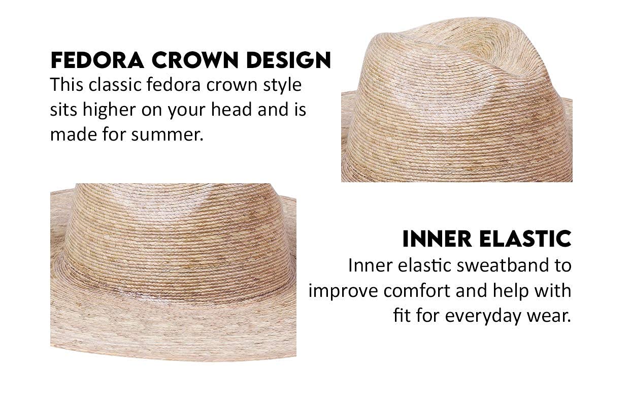 Lack of Color Women's Palma Wide Fedora (Natural Palm Leaf, Small/Medium)