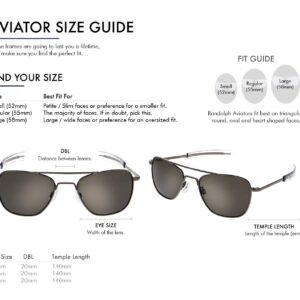 Randolph USA | Gunmetal Classic Aviator Sunglasses for Men or Women 100% UV