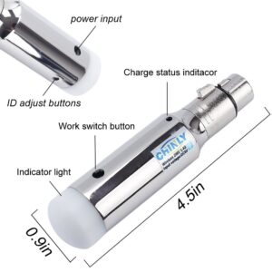 chinly 6pcs dmx512 dmx dfi dj 2.4g 5 charging wireless receiver built-in battery & 1 transmitter led lighting control for led stage par party light