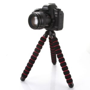 focusfoto octopus flexible portable tripod stand 1/4'' 3/8'' screw mounting for pentax olympus action camera digital dv dslr camera large size