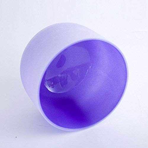 ENERGYSOUND 432Hz Perfect Pitch B Note Crown Chakra Purple Color Frosted Quartz Crystal Singing Bowl 8 inch mallet & o-ring included