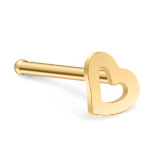 ruifan 20g 18g surgical steel heart nose stud rings bone pin piercing jewelry 3-6pcs