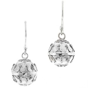 handmade harmony ball chime 925 sterling silver earrings, 1/2"