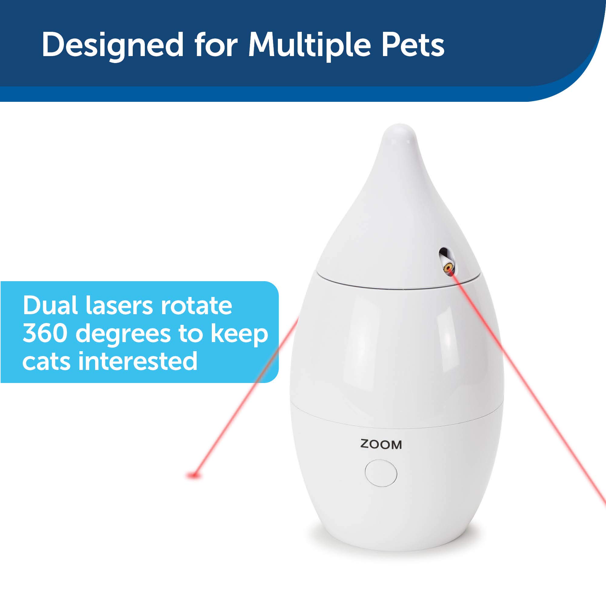 PetSafe Zoom Rotating Laser Cat Toy – Includes 2 Interactive Laser Lights