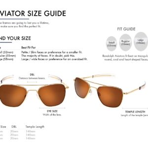 Randolph USA | Gold Classic Aviator Sunglasses for Men or Women 100% UV