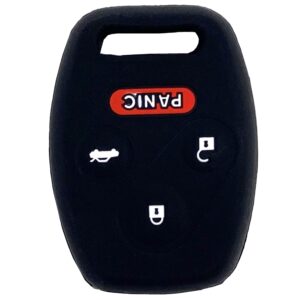 ezzy auto a pair black silicone rubber keyless entry remote key fob case skin covers protector for honda 3+1 buttons