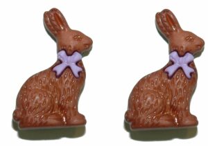 dark brown chocolate easter bunny stud earrings (h138a)