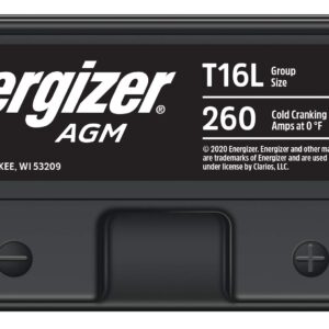 Energizer - ET16L T16L AGM Motorcycle and ATV 12V Battery, 260 Cold Cranking Amps and 19 Ahr. Replaces: CTX19L-BS, T16L and others