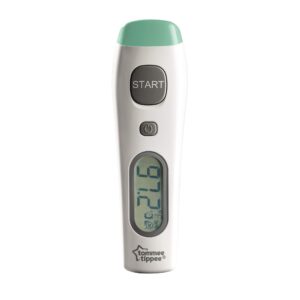 tommee tippee digital no touch forehead thermometer for baby | fast 2 second results | fever indicator | memory function