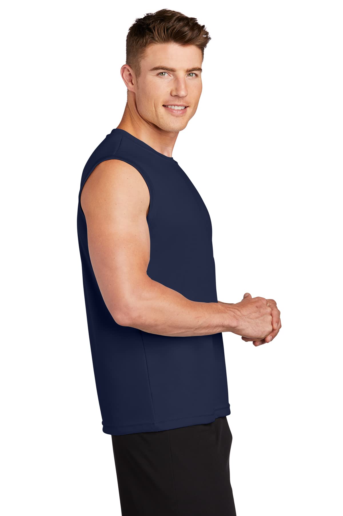 Mens Sleeveless Moisture Wicking Muscle T-Shirts. XS-4XL