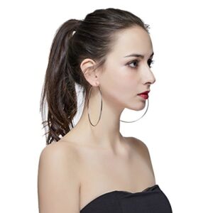 Hypoallergenic Extra Large Basketball Hoop Earrings for Women Men - Big Thin Hoop Earrings (Silver, 100)