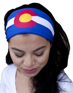 colorado flag headband. perfect for yoga outdoor activities, workout travel designer style & quality